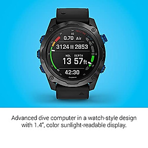Garmin Descent Mk2i/Descent T1 Bundle, Smaller-Sized Watch-Style Dive Computer with Air Integration, Multisport Training/Smart Features, Titanium Gray with Black Band, (010-02132-03)
