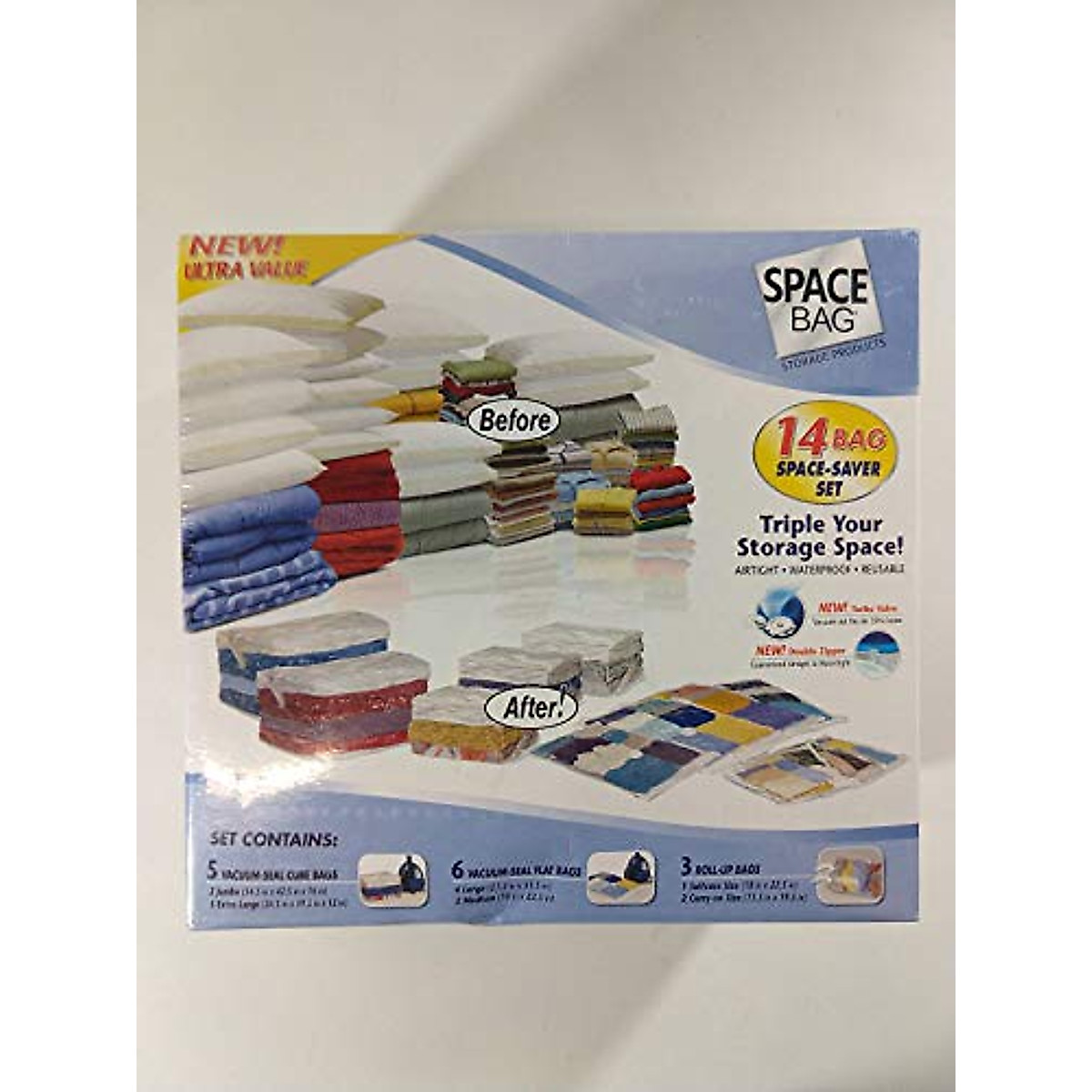 ITW Space Bag 14 Bag Space Saver Set Clear
