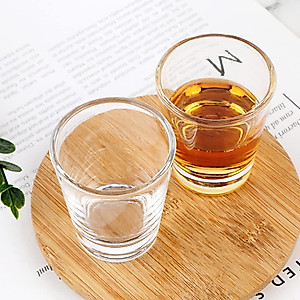BTGLLAS Heavy Base Shot Glasses, 1.5 oz Sets of Clear Shot Glass (4 Pack), Measuring Cup for Espresso, Liquid, and Wine - Heavy Glass (Glass, 4Pack)