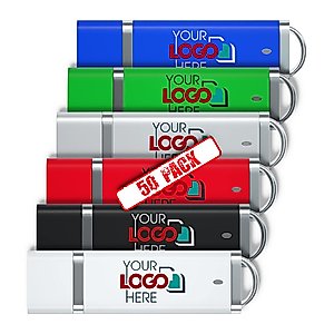 Possibox Customized Bulk USB 2.0 Flash Drives 8GB Personalized with Your Logo - for Promotional Use - 50 Pack