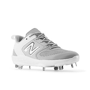 New Balance Women's Fresh Foam Velo V3 Softball Shoe, Grey/White, 9