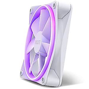 NZXT F120 RGB Fans - RF-R12SF-W1 - Advanced RGB Lighting Customization - Whisper Quiet Cooling - Single (RGB Fan & Controller Required & NOT Included) - 120mm Fan - White