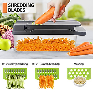 Vegetable Chopper Vegetable Cutter Mandoline Vegetable Slicer - Veggie Onion Potato Salad Food Chopper Manual-Veg Chopper and Dicer/Julienner- Kitchen Tools & Gadgets, Includes a Free Egg Slicer.