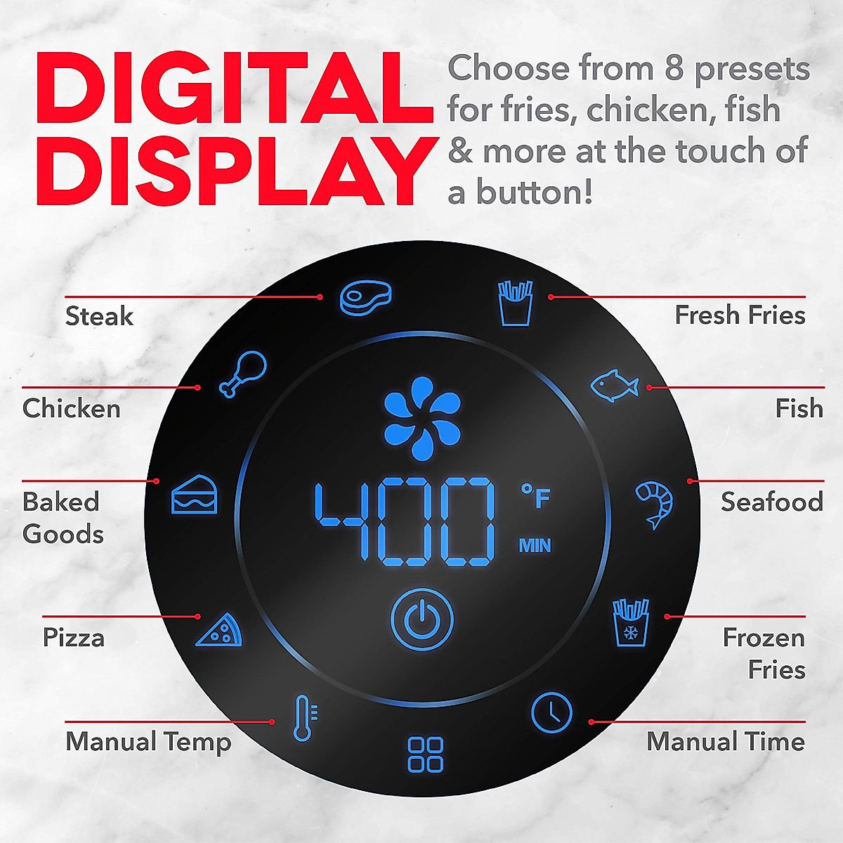 Dash DMAF360GBRD02 Aircrisp® Pro Digital Air Fryer + Oven Cooker with Digital Display + 8 Presets, Temperature Control, Non Stick Fry Basket, Recipe Guide + Auto Shut Off Feature, 3qt, Red