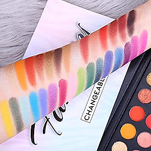 CHARMCODE 40 Colors High Pigmented Shimmer Matte Eyeshadow Makeup Palette Full Spectrum Artist Glitter Metallic Waterproof Creamy Blendable Eye Shadow Cosmetics (Color 1)