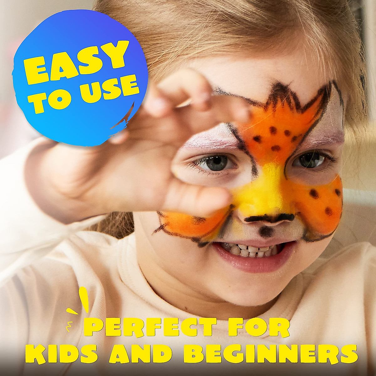 42PCS Face and Body Paint Crayons, Face Painting Kit Safe and Non-Toxic Ultimate Party Pack Including 14 Metallic Colors for Birthday Makeup Party Supplies, Festivals, Easter Gifts for Kids