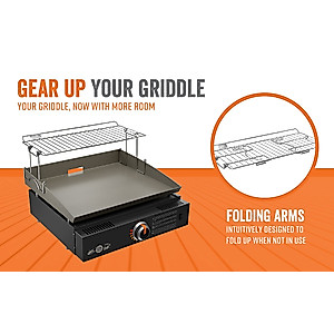 Yukon Glory™ Griddle Warming Rack, Designed for 17" Blackstone Griddles, One-Step Clip On Attachment, Portable and Collapsible
