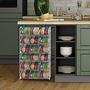 Can Organizer for Pantry Can Rack Organizer Stacking Can Dispensers Holds up to 36 Cans for Kitchen Cabinet, White