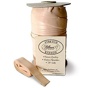 Roll of Stretch Pointe Shoe Ribbon - 7/8" Wide 50 Meters Euro Pink - Pillows for Pointes® Free First Class Ship