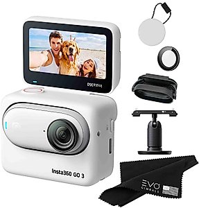 Insta360 GO 3 – Waterproof Mini Action Camera with 2.7K 2720 Video & 2936 Photo, FlowState Stabilization, POV Capture, AI Auto Editing, Action Pod Touch Screen and Wearable Camera Accessories(128GB)