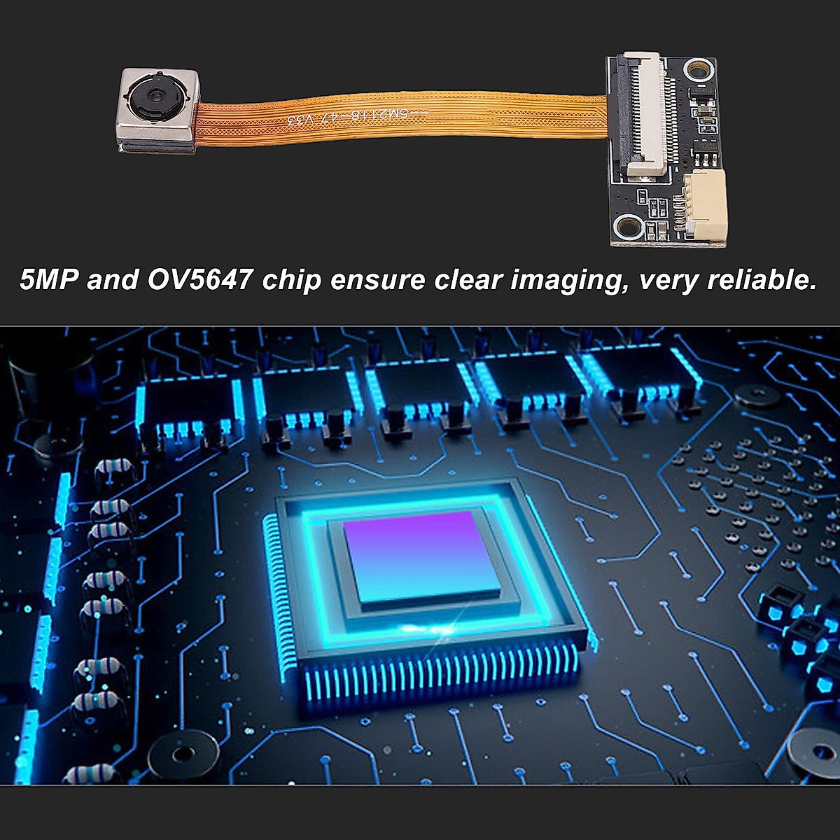 USB Camera Module, 5Mp USB Autofocus Free Driver 76 ° Wide Angle OV5647 Chip Board Industrial Component
