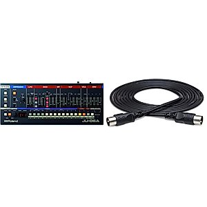 Roland JU-06A Sound Module with 8 Patches + 8 Banks and Hosa MID-315BK 5-Pin DIN to 5-Pin DIN MIDI Cable, 15 Feet