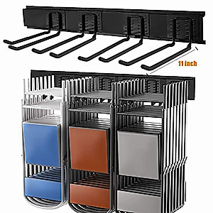 TORACK Tool Storage Rack, Heavy Duty Steel Garage Wall Mount Garden Tool Organizer for Ladders, Chairs, Shovels, Broom, Power Tools (8-Pack 5.7"-11" Mixed Hooks, up to 800 lbs)