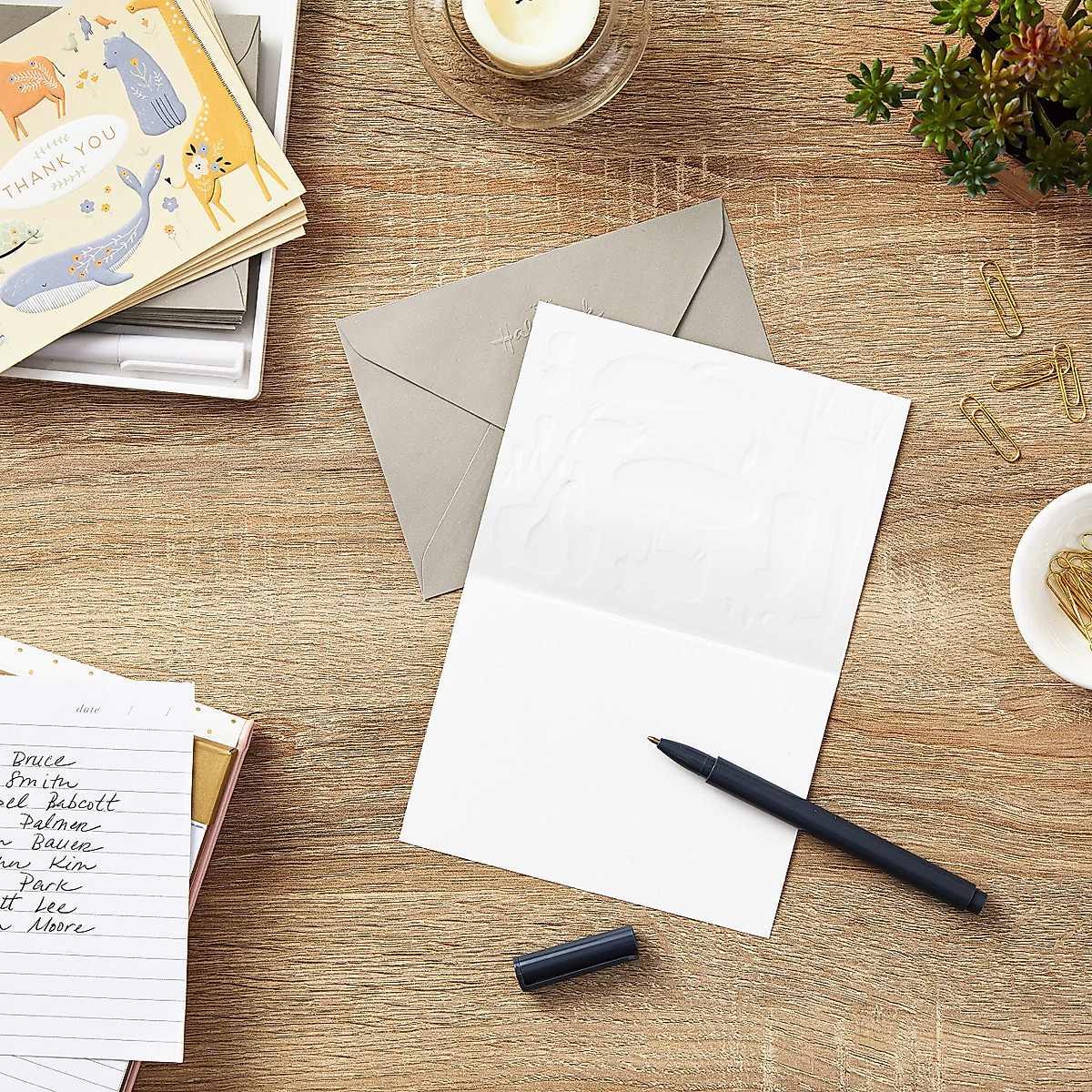 Hallmark Baby Shower Thank You Cards, Painted Animals (20 Cards with Envelopes for Baby Boy or Baby Girl)