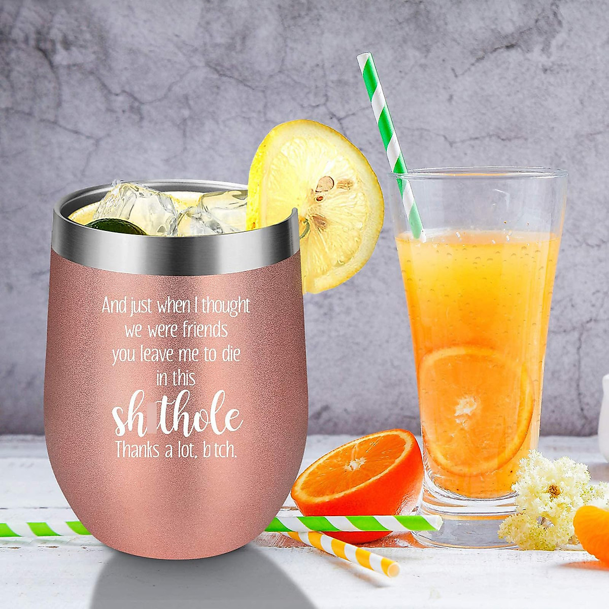 Coolife Wine Tumbler Cup - Going Away Gift for Coworker, Coworker Leaving Gifts for Women - Just When I Thought We were Friends - New Job, Farewell Gifts, Goodbye Gifts for Coworkers, Colleague, Boss