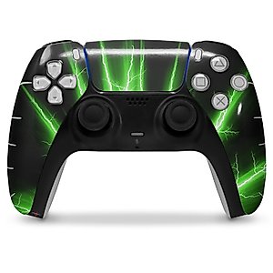 WraptorSkinz Skin Wrap compatible with Sony PS5 DualSense Controller Lightning Green (CONTROLLER NOT INCLUDED)