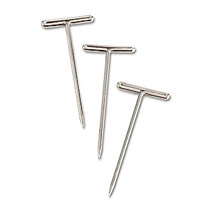 Business Source 32350-T-Pins, 1-1/2-Inch, Silver, 100/Box