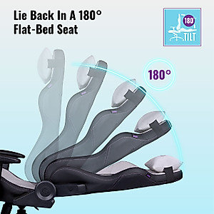 Cooler Master Caliber R1S Gaming Chair for Computer Game, Office and Racing Style Gamer, Comfy Ergonomic Reclining High Back Desk Chairs with Arms & Seat Adjustment Lumbar Support - Rose Gray