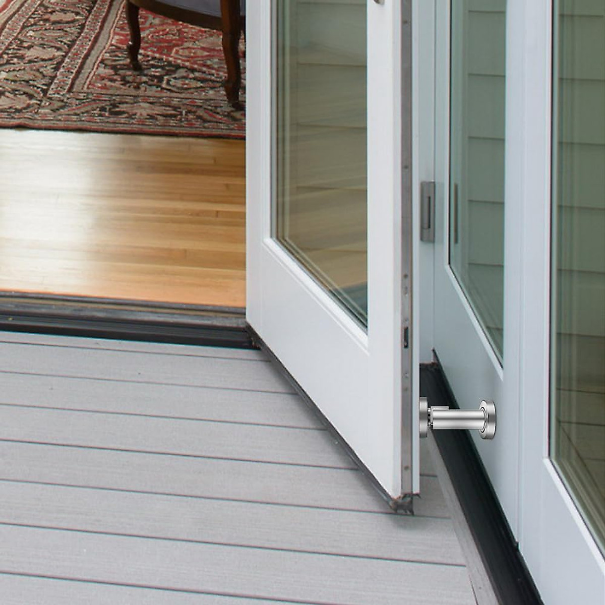 Door Stopper,2 Pack Magnetic Door Stop, Heavy Duty Stainless Steel Door Catch, Holder Your Door, Modern Wall/Ground Mount Door Stopper