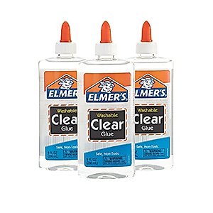 Elmer's Liquid School Glue, Clear, Washable, Pack of 3