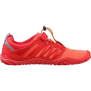 WHITIN Men's Trail Running Shoes Minimalist Barefoot Wide Width Toe Size 7.5 Box Gym Workout Fitness Low Zero Drop Trainer Cross Training Orange Red 40