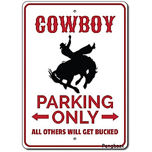 Cowboy Parking Sign, Cowboy Gift, Cowboy Decor, Cowboy Sign, Rodeo Sign, Rodeo Lover Gift, Sign Cowgirl Gift Parking Sign Wall Art Poster,Wall Decorations,tin Sign,Metal tin Signs Vintage