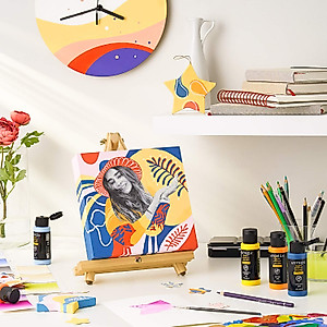 ARTEZA Craft Acrylic Paint, 2 ounce Bottles, Water-Based, Matte Finish Paints, Art Supplies for Glass, Wood, Ceramics, Fabrics, Leather, Paper