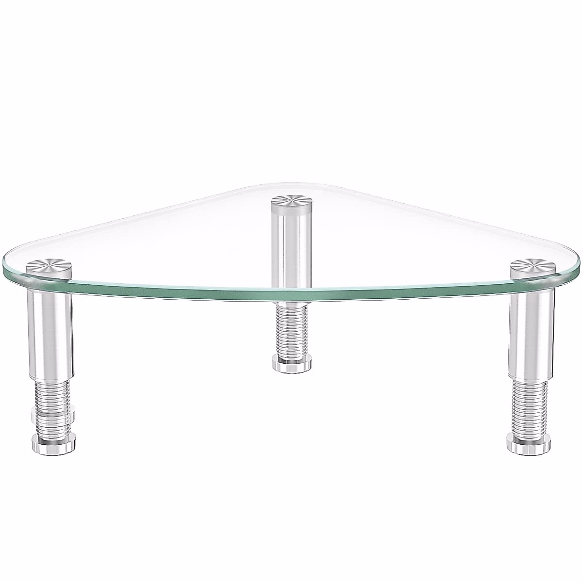 Hemudu Clear Glass Computer Monitor Riser / Triangle Desktop Universal Corner Stand for Computer Monitor & Laptop HD01T-003