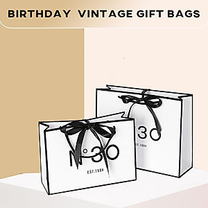 QLSKO 30th Birthday Keepsake Gift Paper Bag for Her-N°30 EST.1994 Thirty Anniversary Party Present Shopping Tote Bags Women 30 Year Old Decorations Idea (Small, 1994 30th)