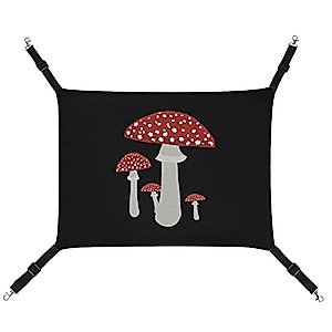 Mushrooms Red Art Pet Hammock Comfortable Adjustable Hanging Bed for Small Animals Dogs Cats Hamster