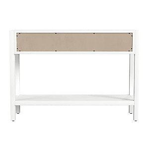 BOWERY HILL Modern 44" Two Drawer Wood Console Table - White
