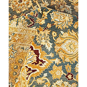 One of a Kind Hand Knotted Hand Made Wool Traditional Oriental Mogul Gray 8 X 10 Area Rug