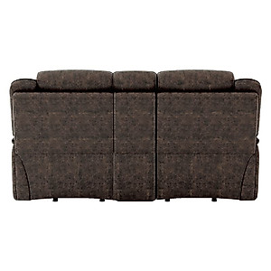 Homelegance Oliver 76" Microfiber Double Reclining Loveseat (Manual), Dark Brown