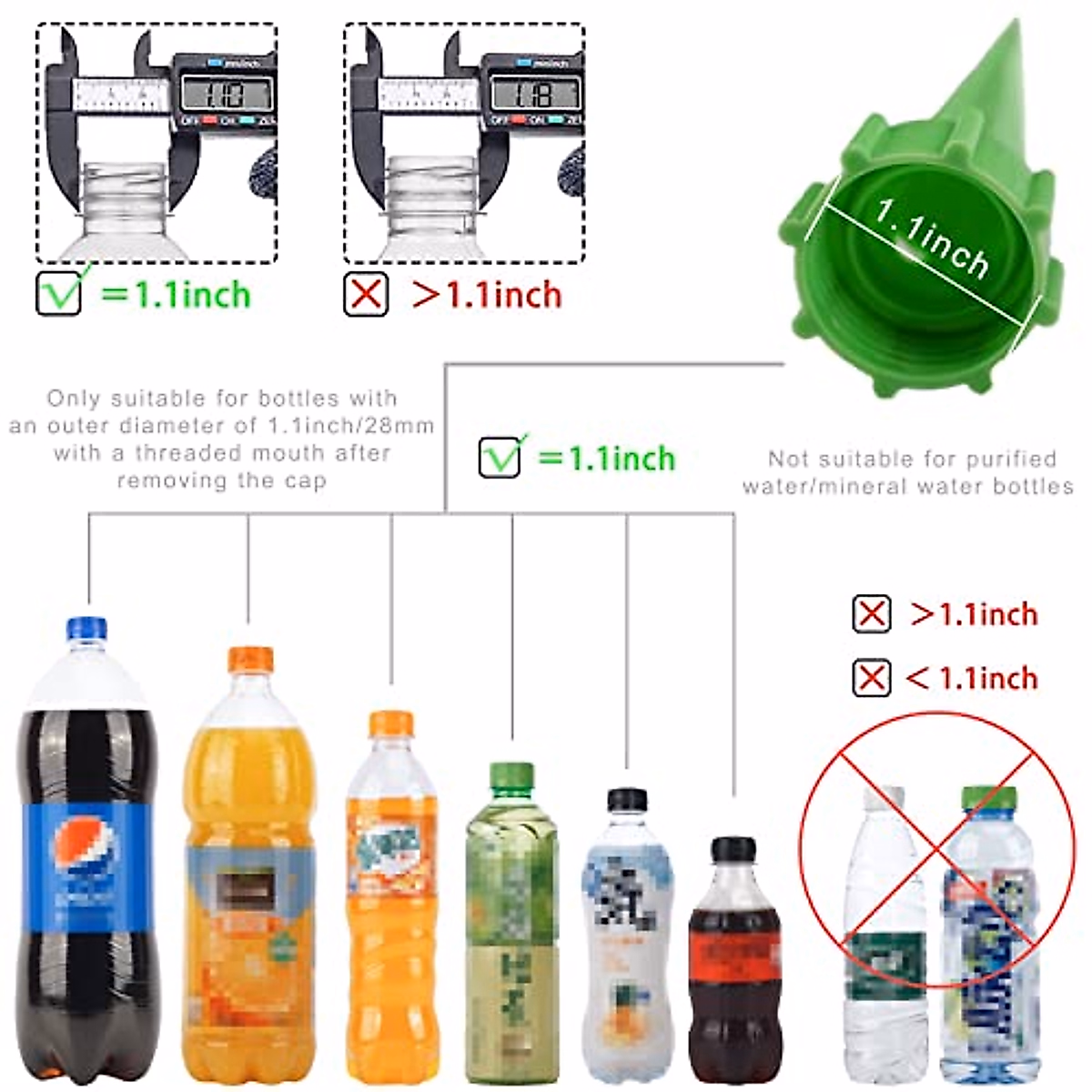 LABOTA 24 Packs Self Watering Spikes, Adjustable Plant Watering Spikes with Slow Release Control Valve Switch for Garden Plants Indoor & Outdoor