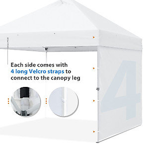 EAGLE PEAK Instant Canopy SunWall for EAGLE PEAK 10x10 Commercial Pro Instant Pop-up Canopy, 1 Pack Sidewall, Universal, White