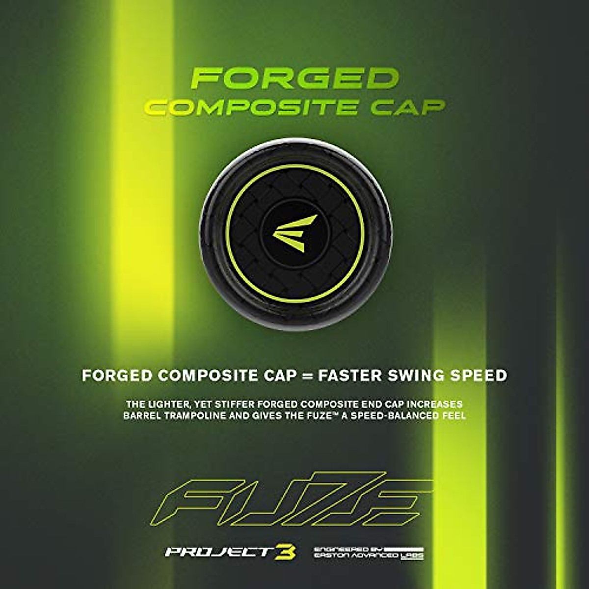 EASTON Project 3 Fuze -3 BBCOR Baseball Bat | 33 inch / 30 oz | 2019 | 1 Piece Aluminum | Carbon-Core | ATAC Alloy | Power Boost Knob | VRS COR | Composite End Cap