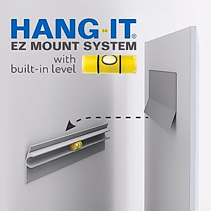 Gatco 1802 Bathroom Wall Mirror, 32"H x 24"W Modern mirror for Living Room, Vanity, Slim Design Beveled Frameless Large Rectangle mirror - Hangs Horizontal or Vertical with Easy Mount Safety Bracket