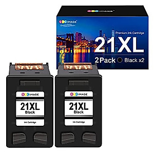 GPC Image Remanufactured Ink Cartridge Replacement for HP 21XL C9351AN to use with FAX 3180 1250 deskjet f380 D1520 D2430 F335 F1530 D1520 F300 F1455 D2430 PSC 1401 1410 1417 Printer Tray(2 Black)