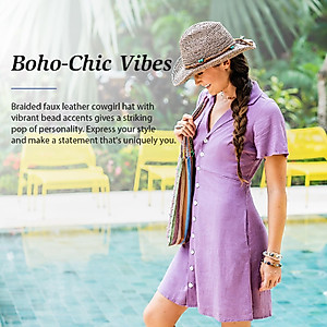 Wallaroo Hat Company Women’s Petite Catalina Cowboy – Natural Fiber, Adjustable Sizing for Smaller Crown Sizes – Trendy Chic Sun Hat for Casual All-Season Looks and Everyday Sun Protection (Mushroom)