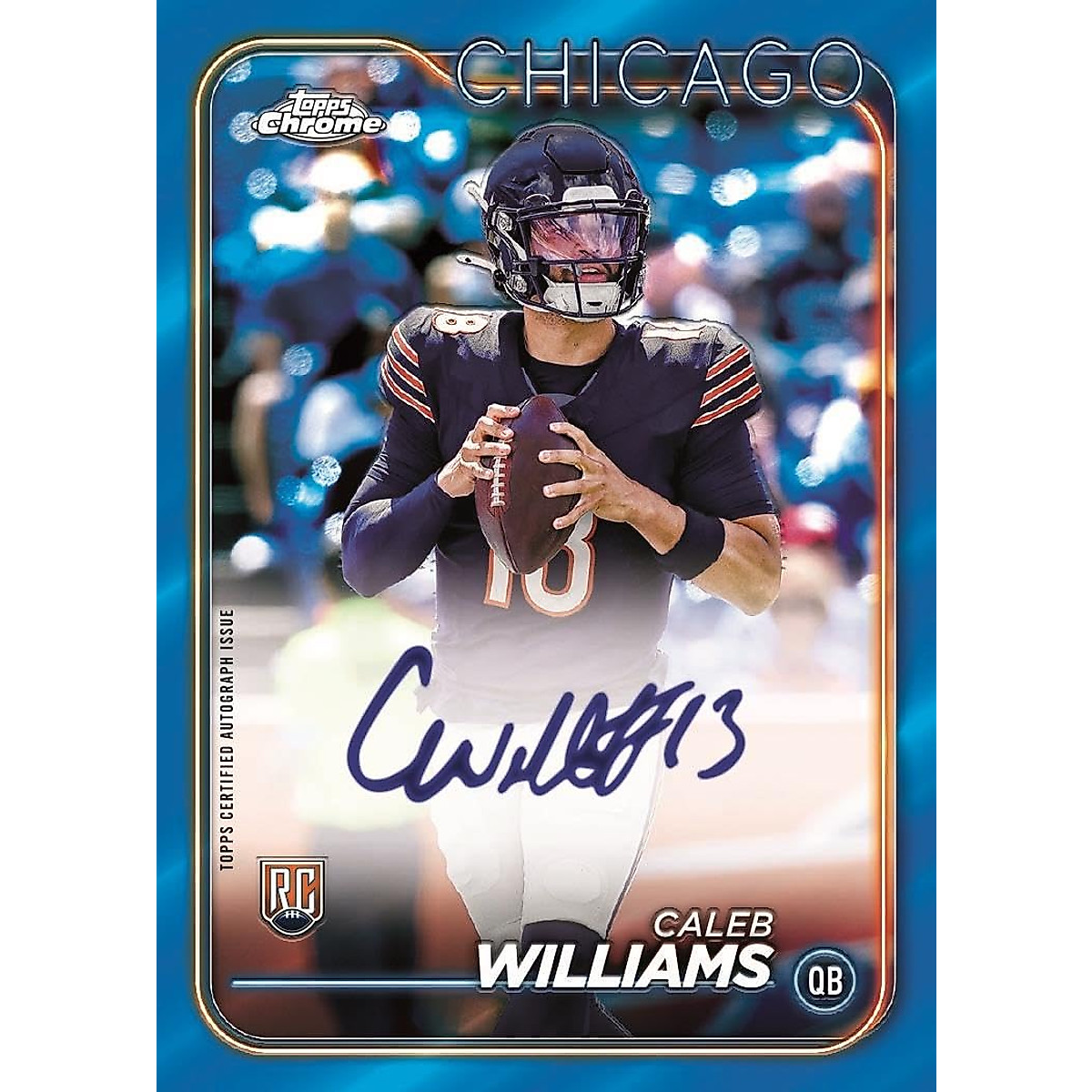 2024 Topps Chrome Football 7-Pack Trading Card Blaster Box (1 Prism Refractor Per Box)