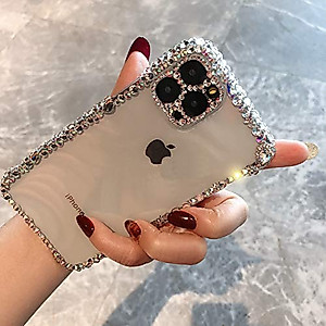 MOSEZA for iPhone 12 Pro Max Case Luxury Glitter Bling Silicone Rhinestone Cute Protective Phone Case for Women Girl for iPhone 12 Pro Max 6.7 inch