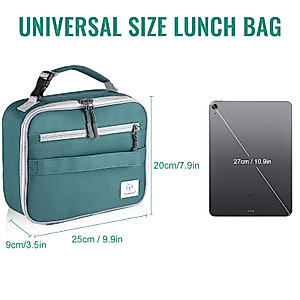 2 Insulated Lunch Bags (Black & Green)