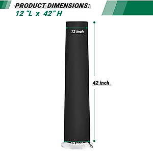 Tower Fan Cover, 420D Oxford Standing Fan Covers Outdoor Indoor Waterproof Protective Floor Fan Dust Cover for Office,Bedroom,Home 13 x 42 Inch(Only Cover)