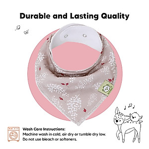 KeaBabies 5-Pack Organic Muslin Baby Burp Cloths And Baby Bandana Drool Bibs Bundle - White Burp Cloth (Petals) - Super Absorbent Bandana Drool Bibs (Bloom)