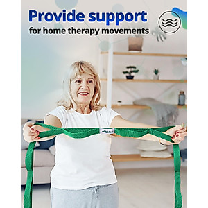 Trideer Stretching Strap Yoga Strap for Physical Therapy, 10 Loops Yoga Straps for Stretching, Non-Elastic Stretch Strap for Pilates, Exercise, Stretch Band for Women & Men with Exercise Book