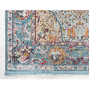 Unique Loom Baracoa Collection Area Rug - Rumba (2' 2" x 3' 1" Rectangle, Light Blue/ Cream)