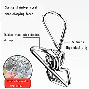 SSXX Clothes Drying Rack with 40 Clips, Stailess Steel Laundry Hanging Rack for Balcony and Courtyard, Suitable for Socks, Underwears, Drying Towels and Baby Clothes,Silver