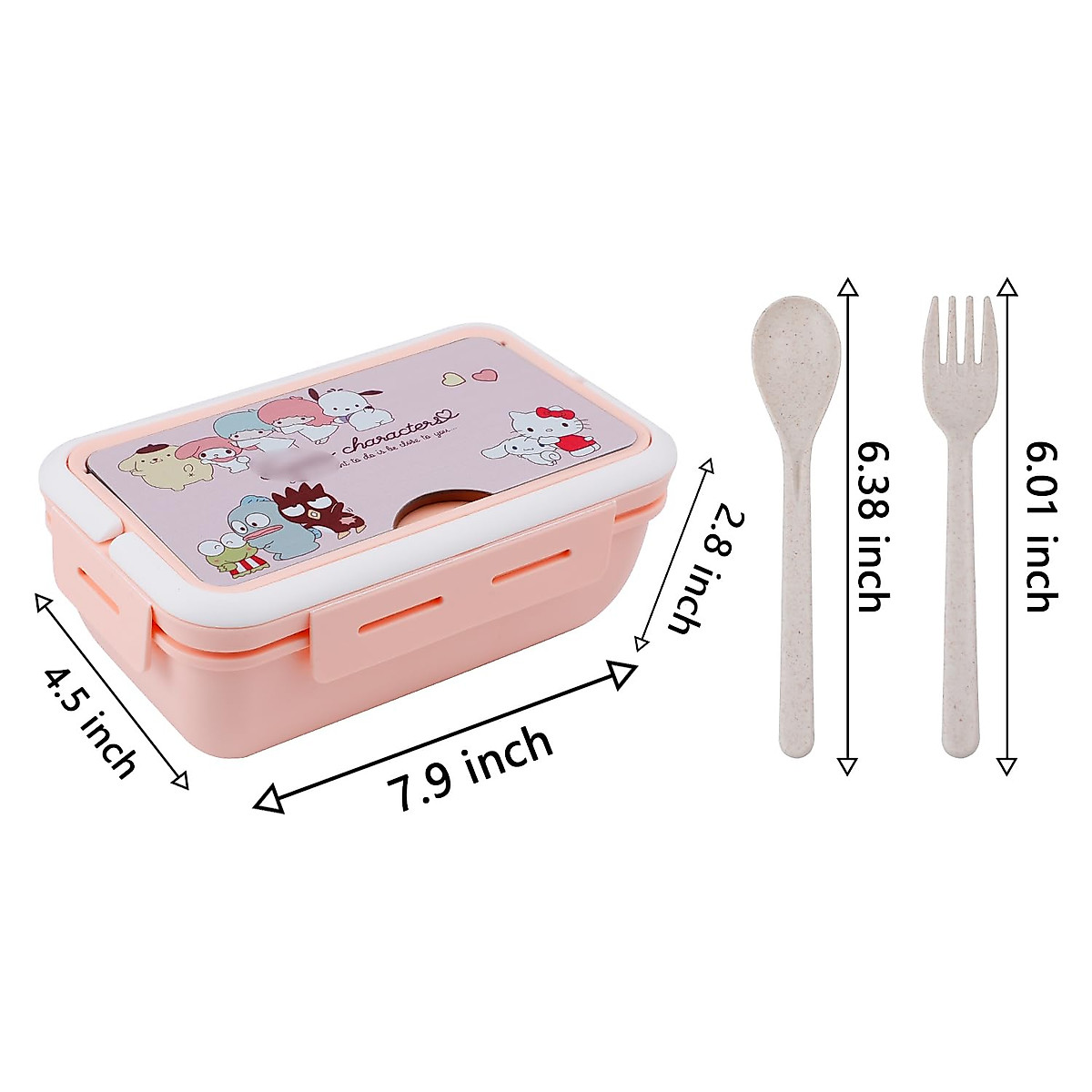 G-Ahora Versatile 2-Compartment Bento Boxes, Lunch Box, Leak-Proof Lunchbox Bento Box with Utensil Set for Dining Out, Work, Picnic