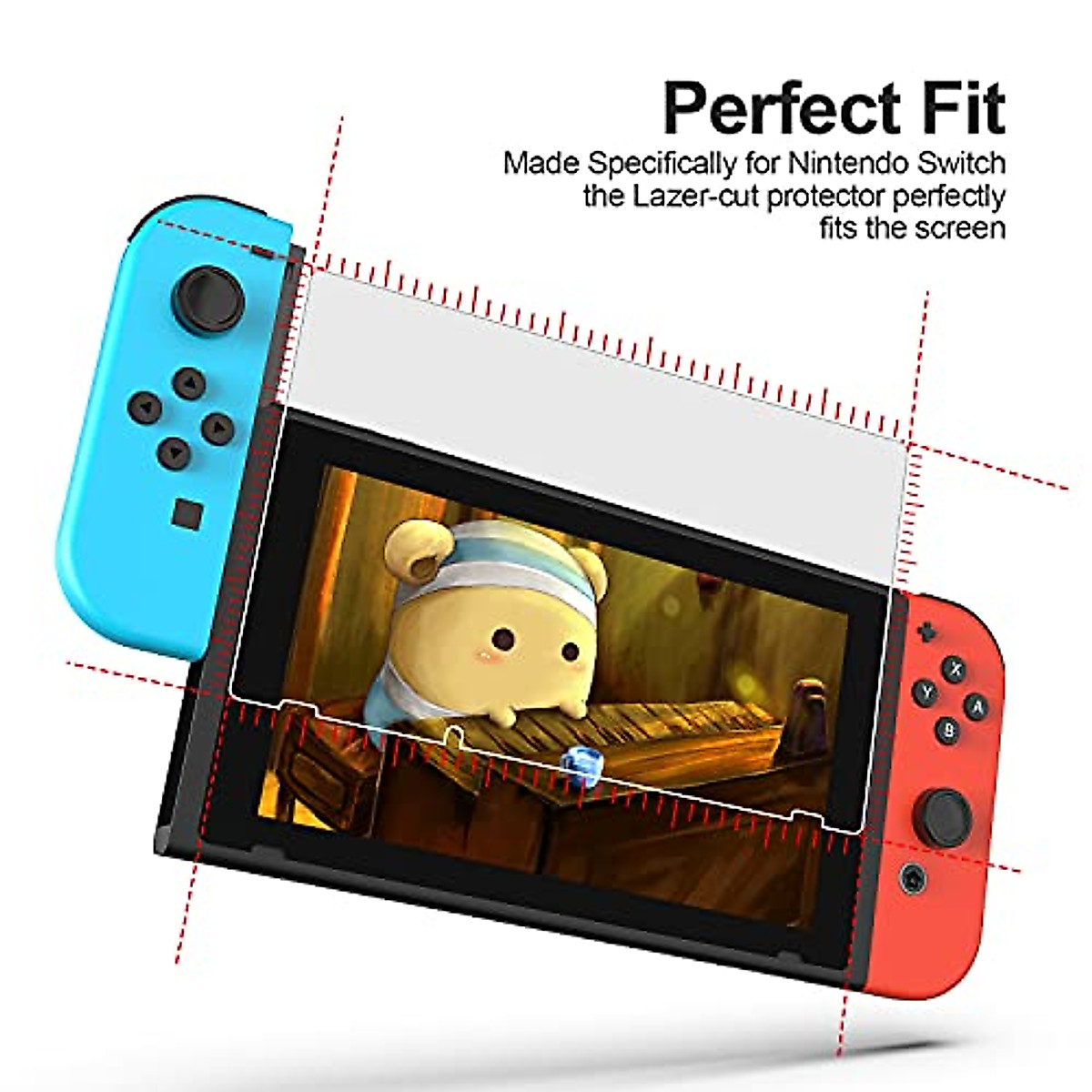 [3 Pack] daydayup Tempered Glass Screen Protector Compatible with Nintendo switch - Transparent HD Clear Anti-Scratch Screen Protector for Nintendo Switch