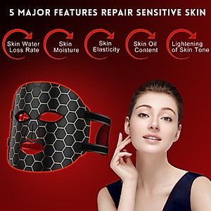 Red Light Therapy For Face - Hendoct LED Face Mask Light Therapy, Red Light Therapy Mask, Blue & Red Light Therapy Mask for Facial Skin Care